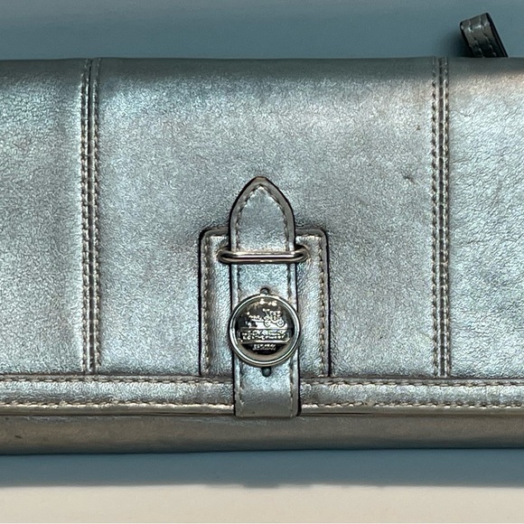 Coach | Bags | Coach Metallic Leather Wallet | Poshmark